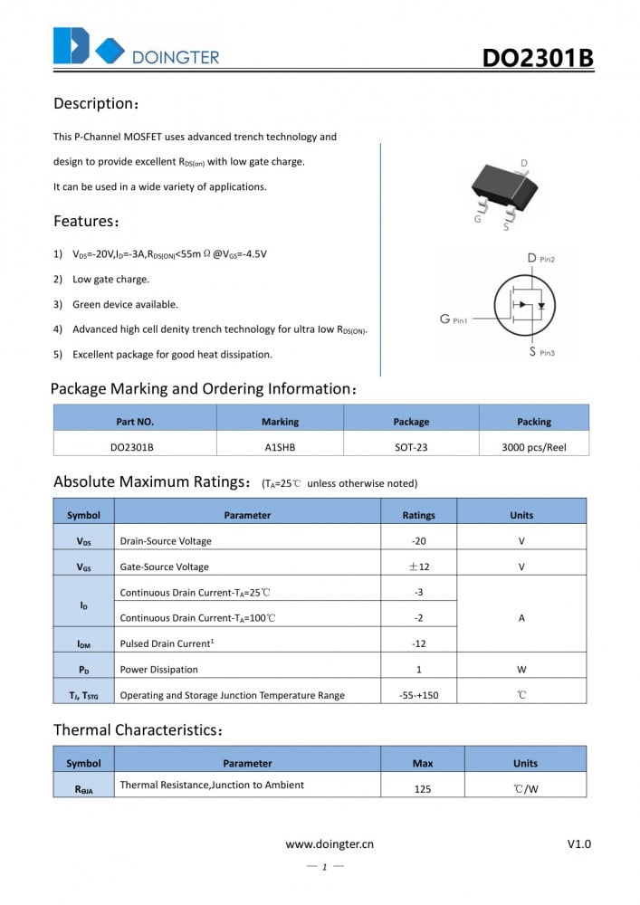 DO2301B datasheet page 1