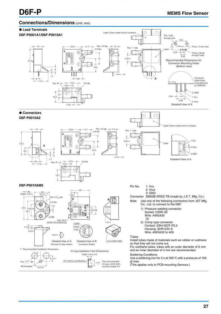 OMRON D6F series document page 3