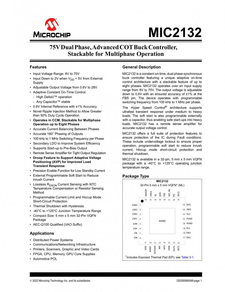 MIC2132 document page 1