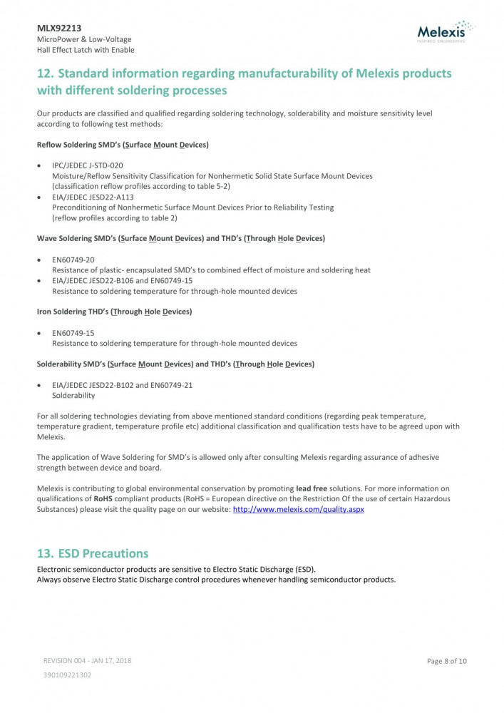 MLX92213 datasheet page 8