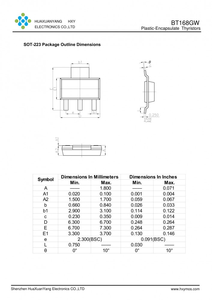 BT168GW-HXY technical document page 3