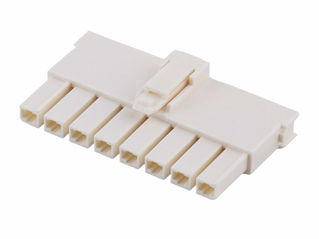 Mega-Fit ColorLock Tangless TPA-Capable Receptacle Housing, Single Row, 2 Circuit, UL 94V-0, Glow-Wire Capable, Yellow