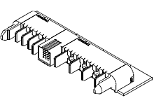 5.50mm Pitch EXTreme Ten60Power Right-Angle Power Blade, 2 DC Power Circuits, Standard Solder Tail