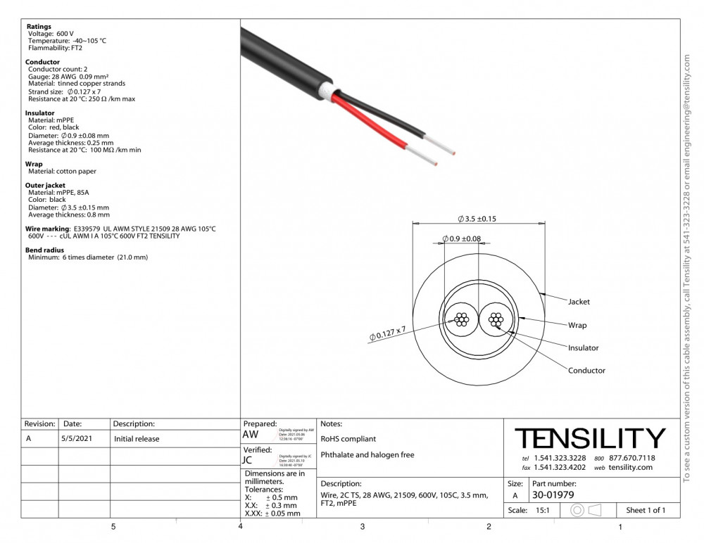 Tensility International 30-01979 product drawing