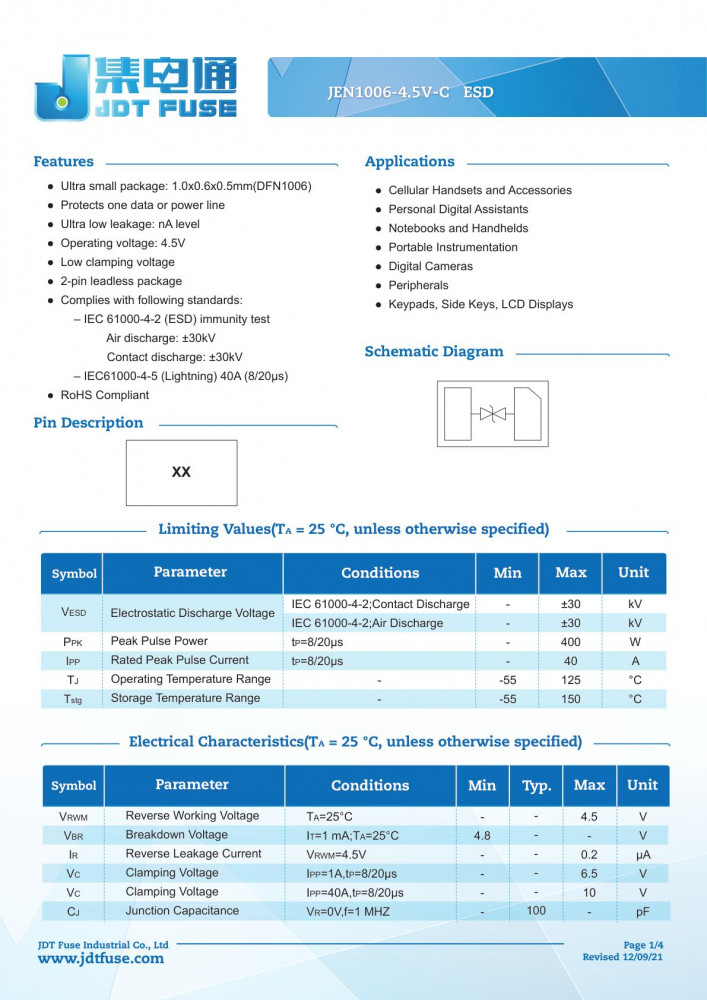 JEN1006-4.5V-C datasheet page 2