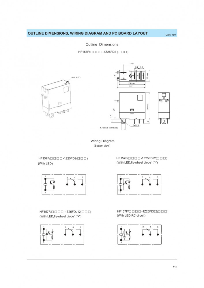 HF157F datasheet page 3