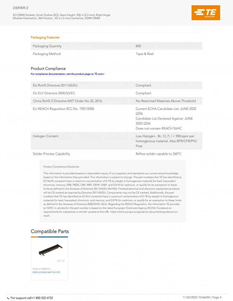 TE Connectivity 2309409-2 technical document page 3