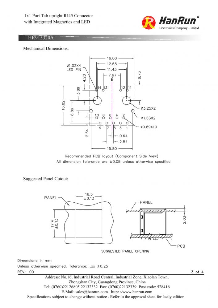 HR915320A datasheet page 3