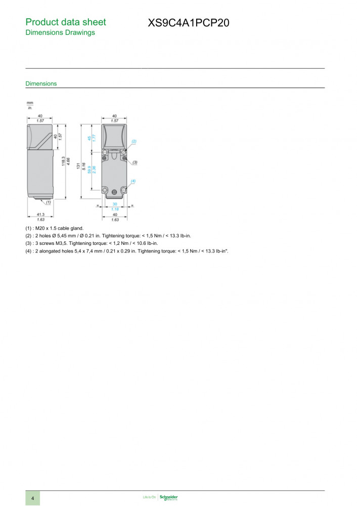 XS9C4A1PCP20 technical document page 4