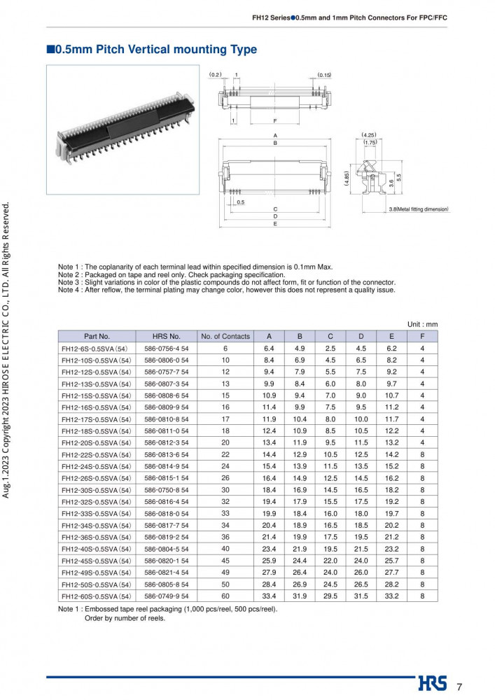 HRS FH12 datasheet page 7