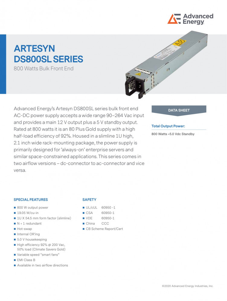 DS800SL datasheet page 1