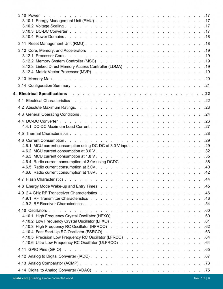 EFR32BG24 datasheet page preview 6