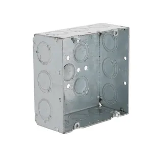 4-11/16 in. Square Box, Welded, 2-1/8 in. Deep with One 1/2 in. KO & Fifteen TKO's, Raised Ground for sale