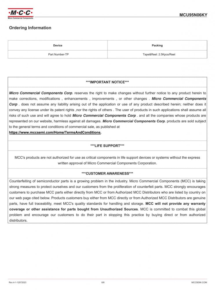 MCU95N06KY-TP datasheet page 6