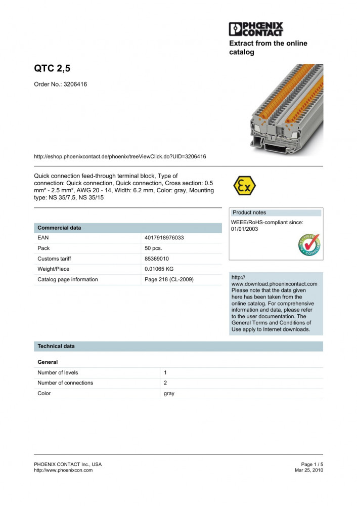 QTC 2,5 3206416 technical document page 1