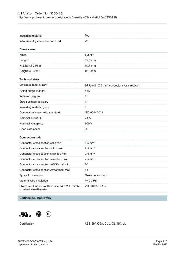 QTC 2,5 3206416 technical document page 2