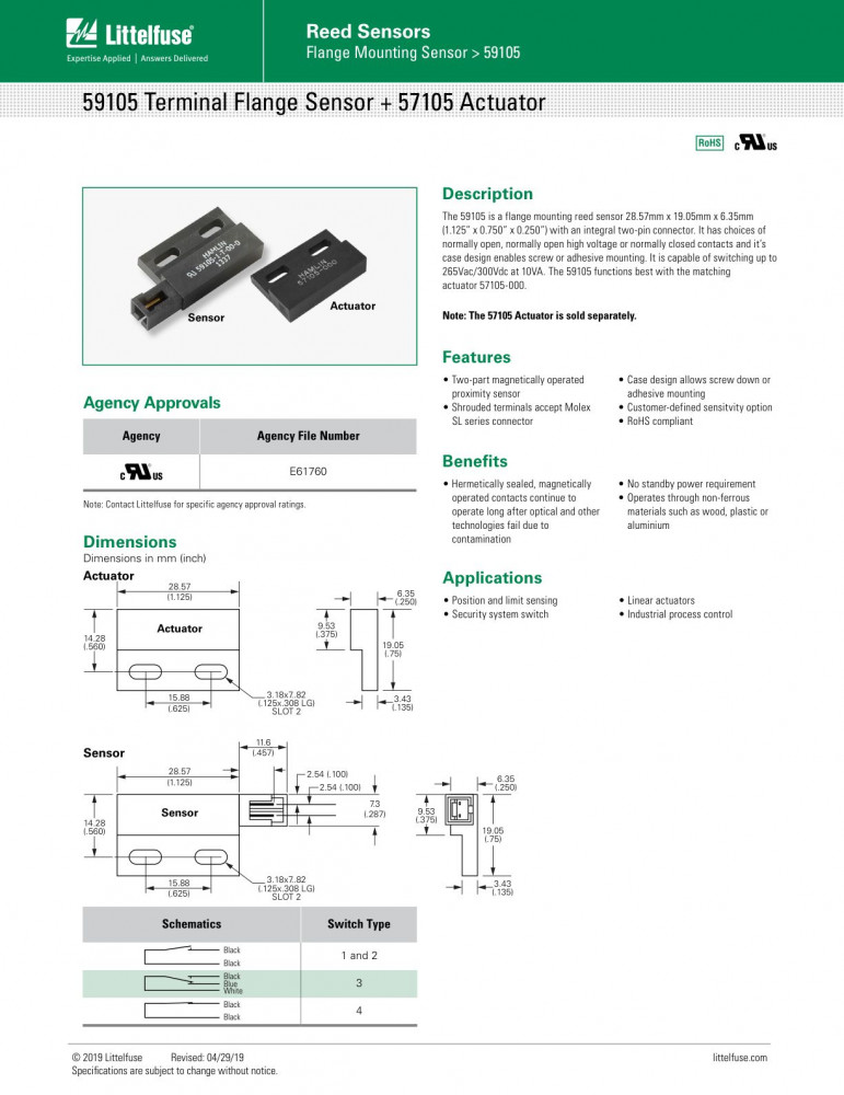 Littelfuse 59105 datasheet page 1