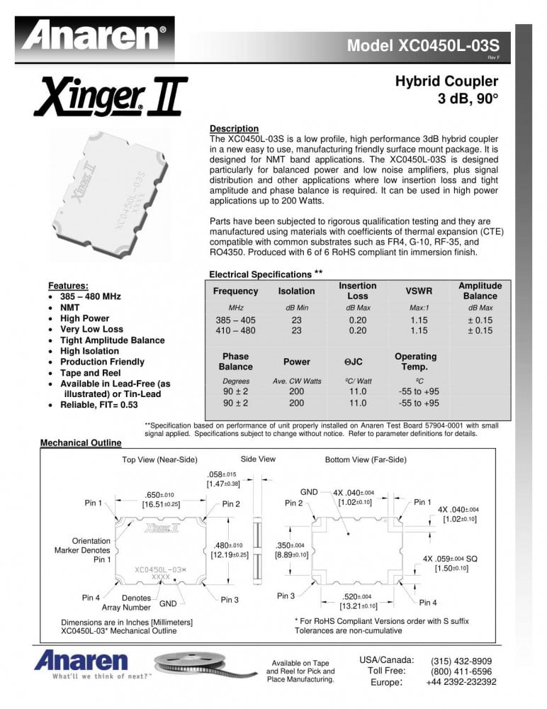 XC0450L-03S datasheet page 1