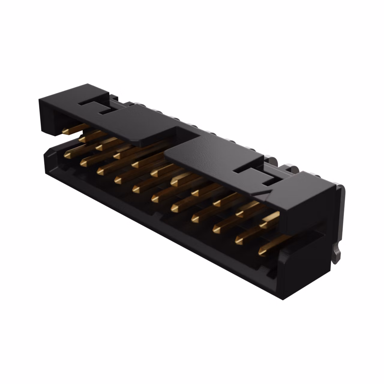 2.00mm Pitch, Milli-Grid PCB Header, Dual Row, Right-Angle, Through Hole, 22 Circuits, Circuits 1, 2, 21 and 22 Kinked, 0.38µm Gold (Au) Plating, 2.16mm Tail Length, Dual Side Slots, Dual Friction Locks, Center Polarization, Tube for sale
