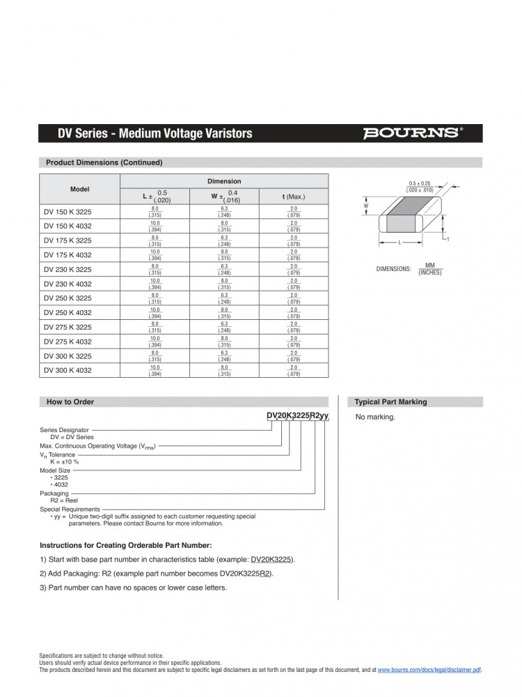 BOURNS DV series datasheet page 4
