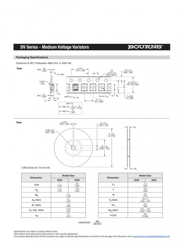 BOURNS DV series datasheet page 8