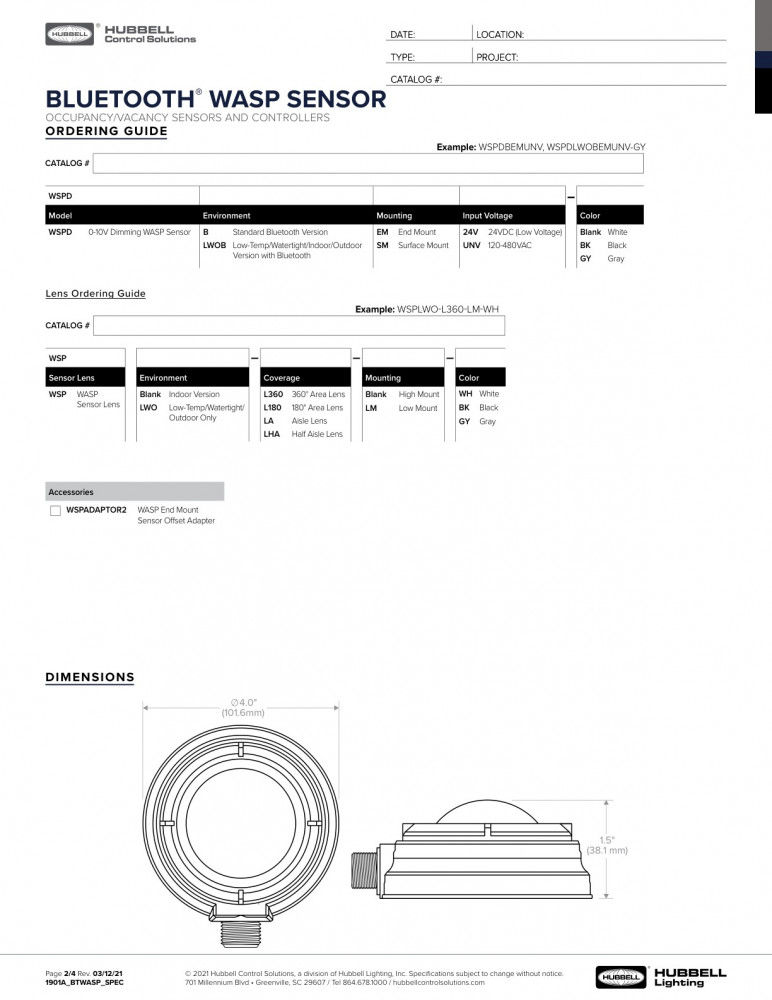 WSPDBSM24V technical document page 2
