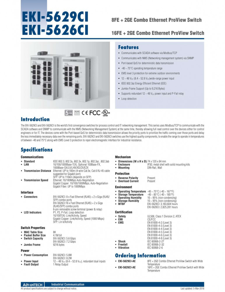 EKI-5629CI technical document page 1