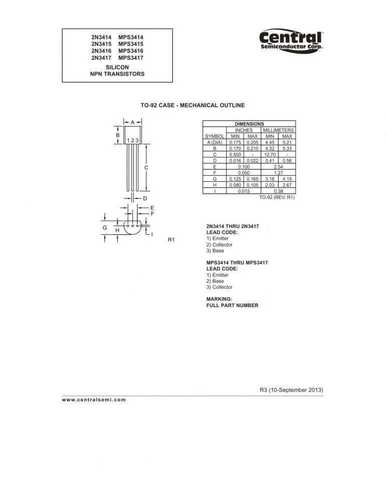 Central 2N3417 datasheet page 2