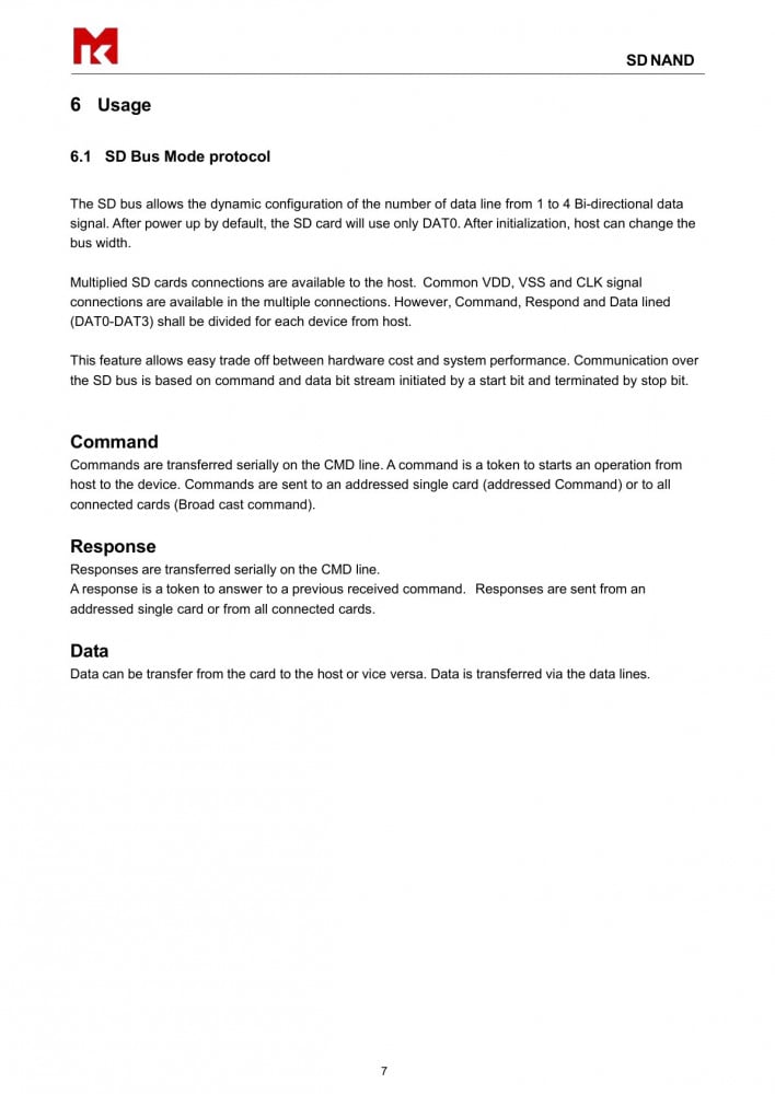 MK SD NAND datasheet page 7