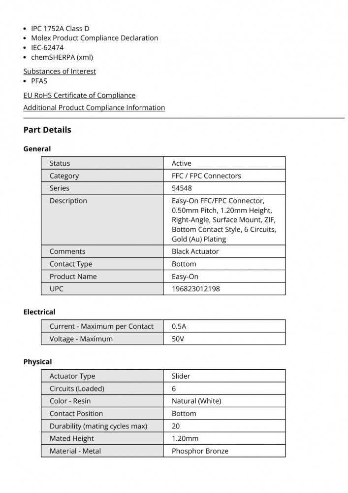 MOLEX 545480672 technical document image, page 2