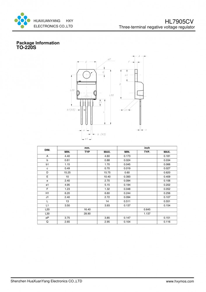 HL7905CV datasheet page 3