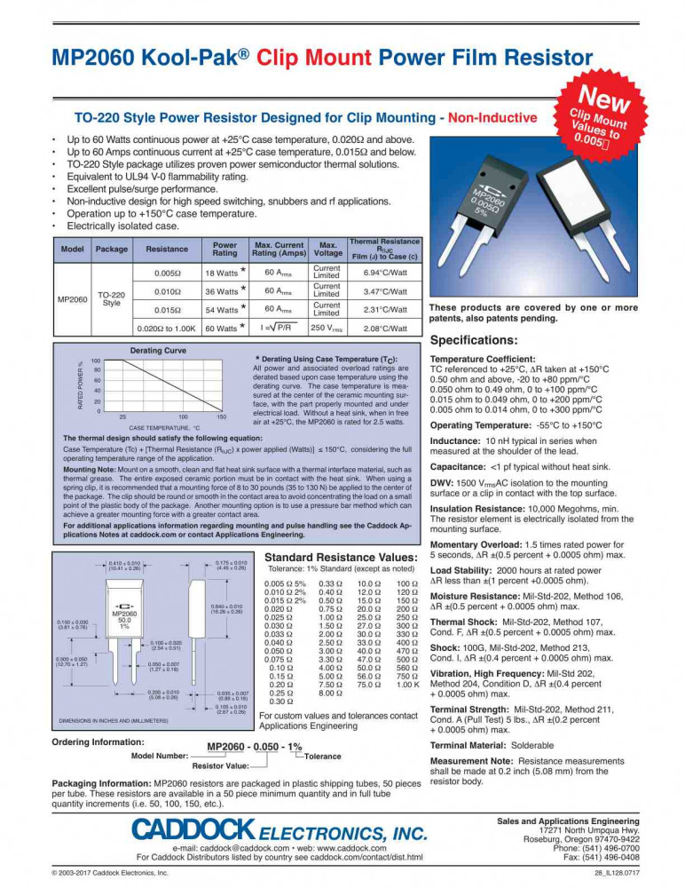 Caddock MP2060 datasheet preview