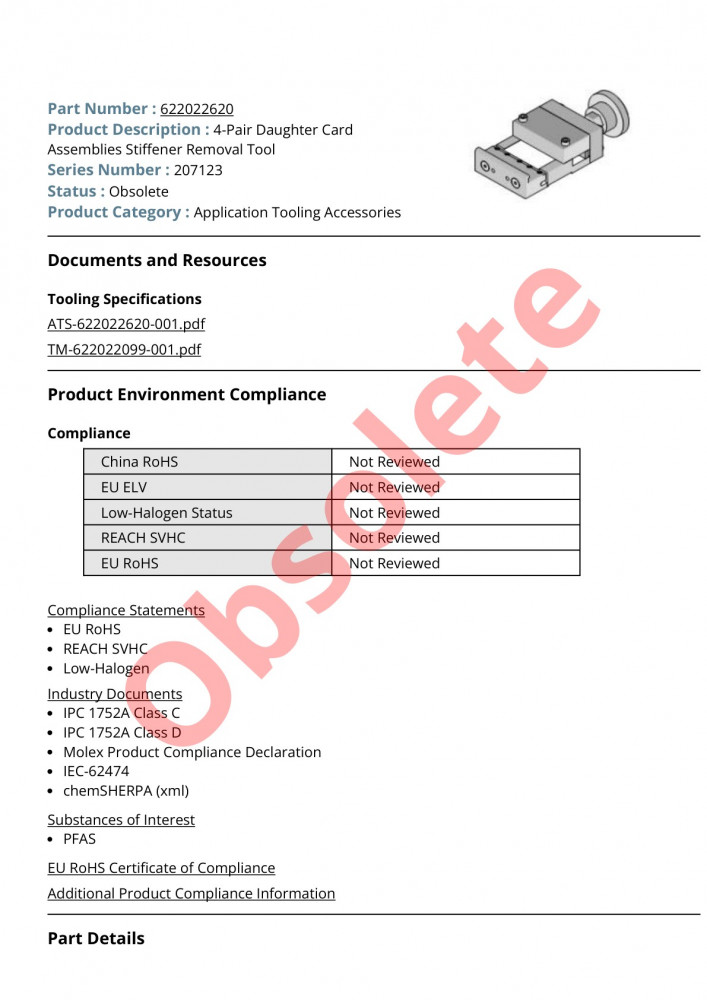 Technical documentation image 1 for Molex 622022620