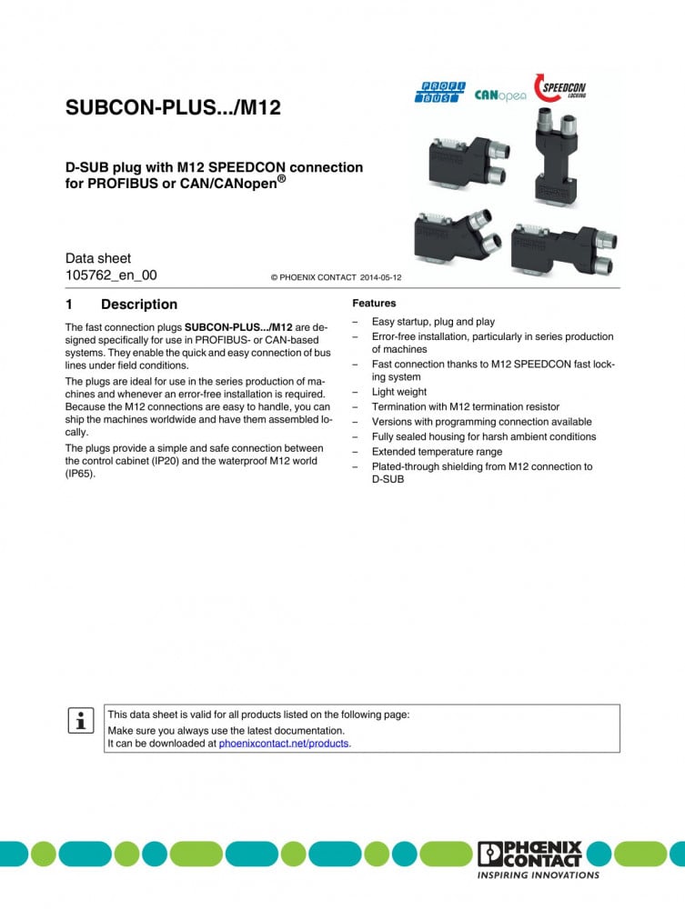 Phoenix Contact 2902317 technical document page 1