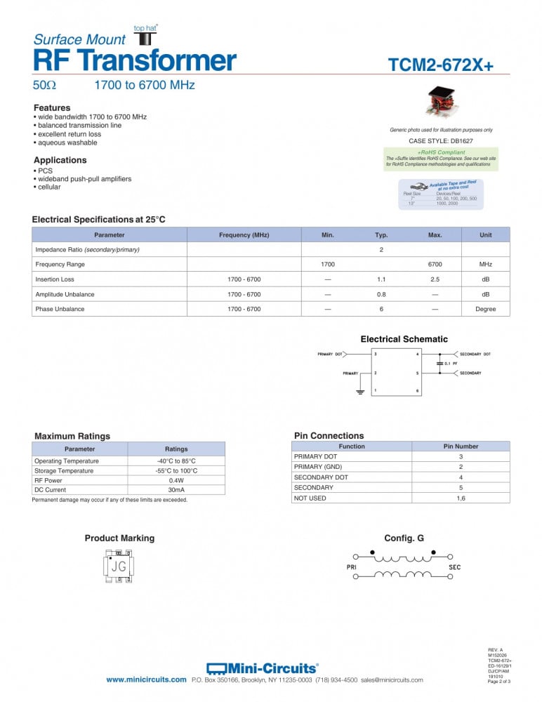 TCM2-672X+ datasheet page 2