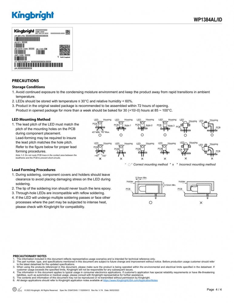 WP1384AL/ID datasheet page 4