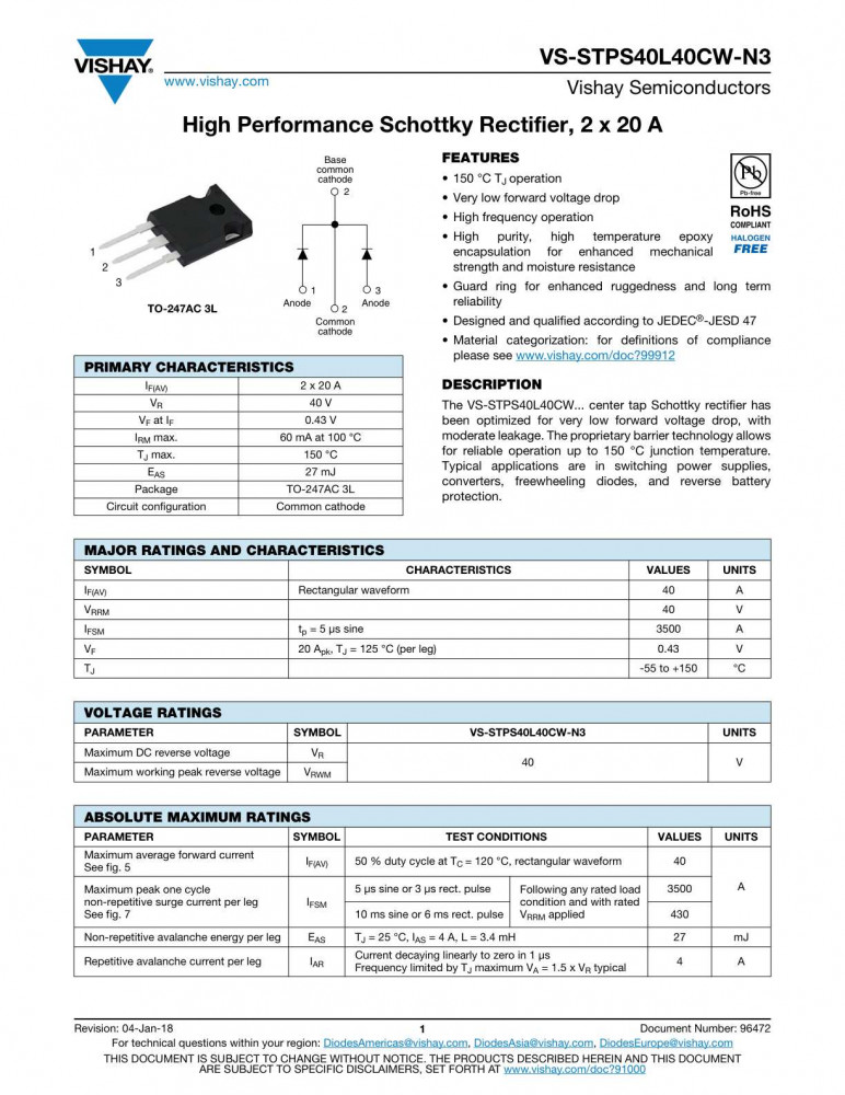 VS-STPS40L40CW-N3 datasheet page 1
