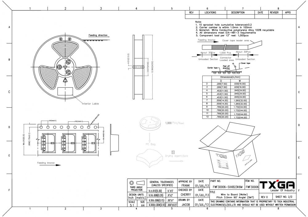 TXGA FWF30006-S02B23K6M technical drawing page 2