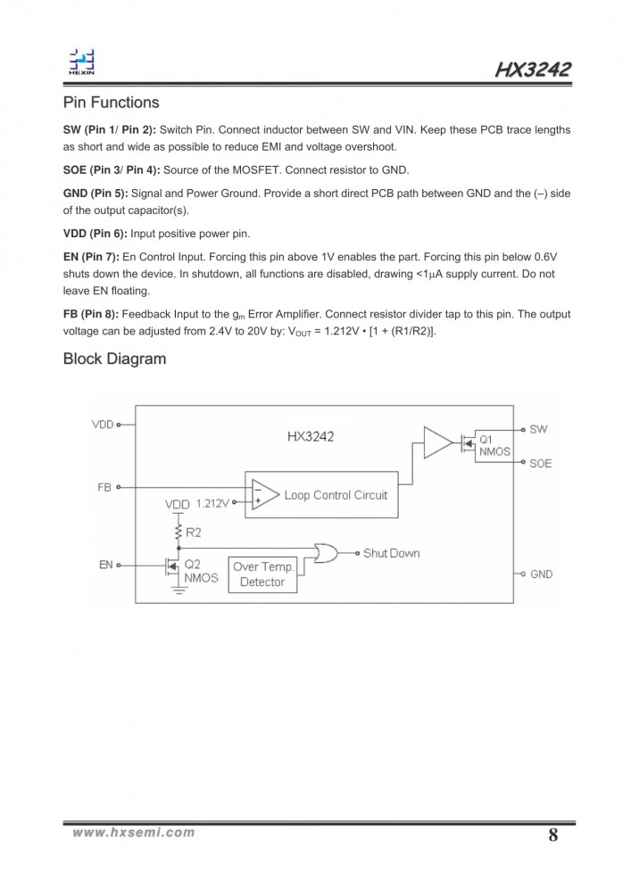 HX3242 datasheet page 8
