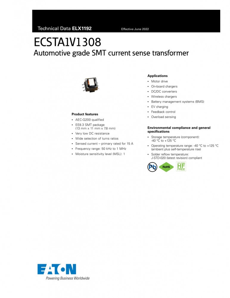 ECSTA1V1308-1150-R datasheet page 1
