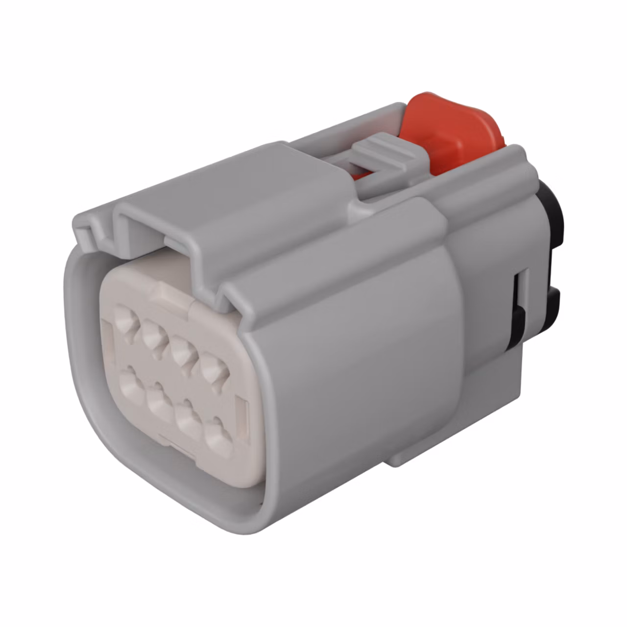 MX150 Mat-Sealed Female Connector Assembly, Dual Row, 8 Circuits, Keying Option D, with Connector Position Assurance, with Clip-Slot, Stone Gray for sale