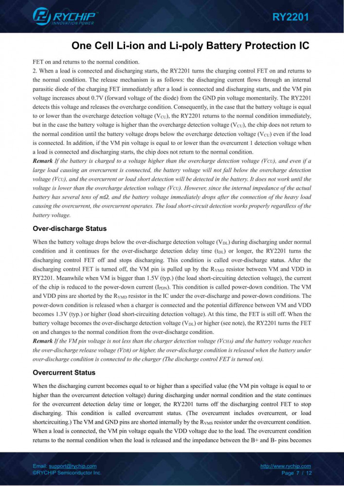 RY2201 datasheet page 7