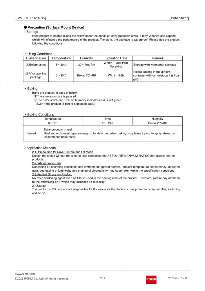 SML-H10PD2BT86 technical document page 7