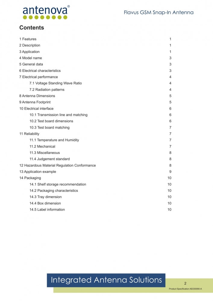 Antenova B5812-04 datasheet page 2
