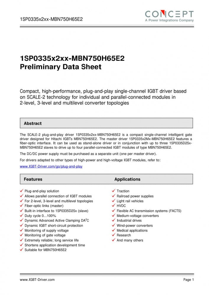 1SP0335V2M1-MBN750H65E2 datasheet page 1
