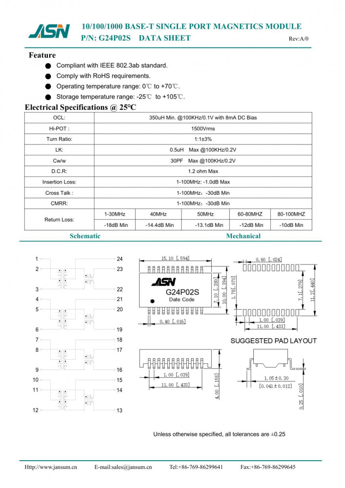 G24P02S technical drawing and specifications