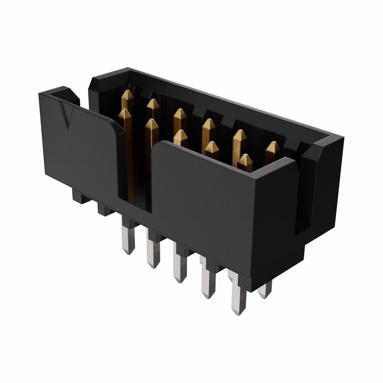 2.00mm Pitch, Milli-Grid PCB Header, Dual Row, Vertical, Through Hole, Shrouded, 12 Circuits, Circuit 1 Voided, 0.38µm Gold (Au) Plating, 2.50mm Tail Length, Dual Side Slots, Center Polarization, Tube for sale