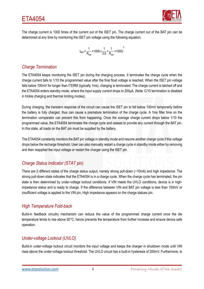 ETA4054S2F datasheet page 5