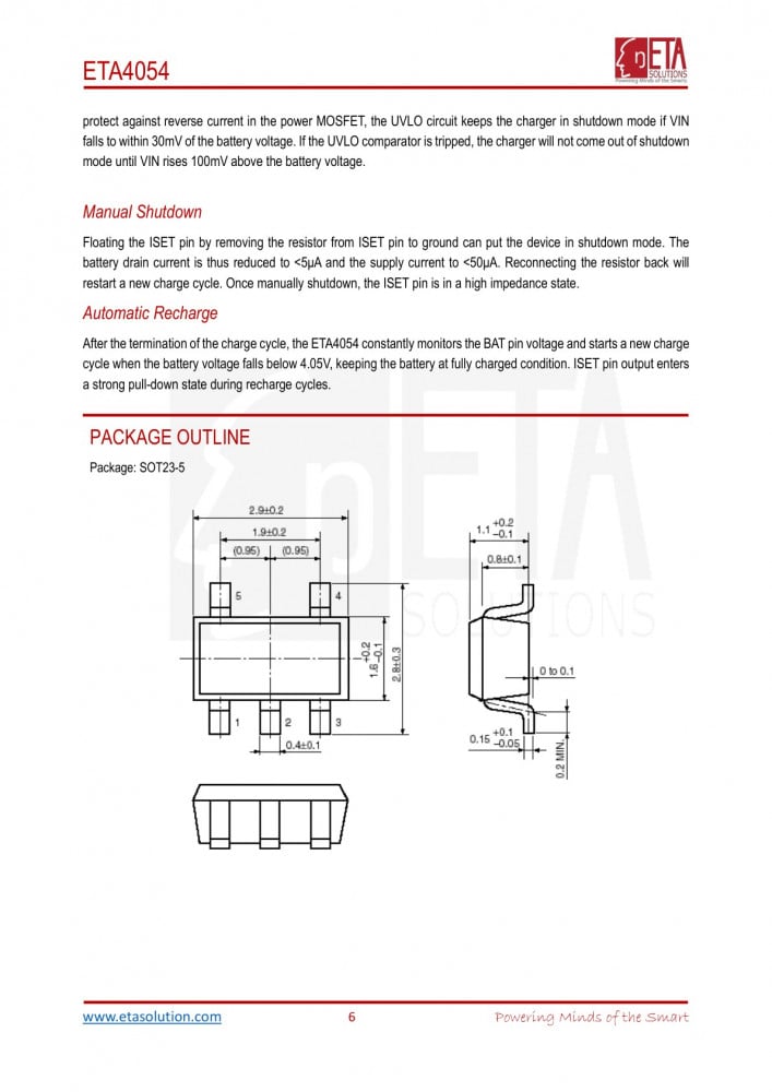 ETA4054S2F datasheet page 6