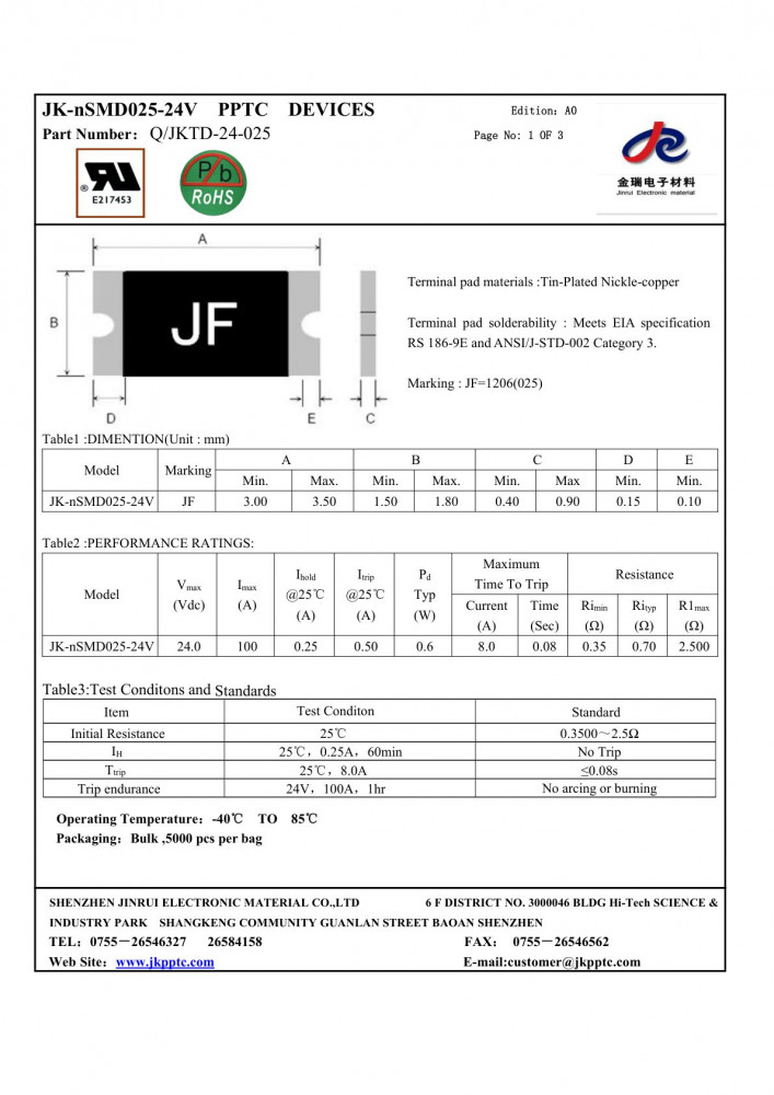 JK-NSMD025-24V datasheet page 1